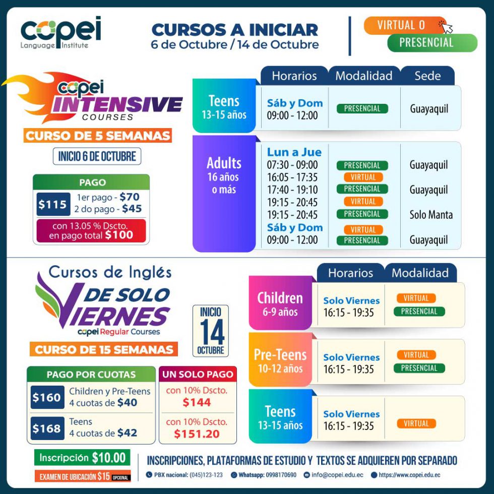 Cursos de Inglés 2P - COPEI Language Institute